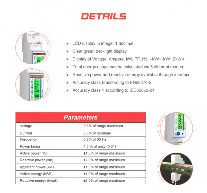 EM115-Mod-PO DC 230V 5 45 A Smart Meter for Monitoring kWh kvarh kW ...