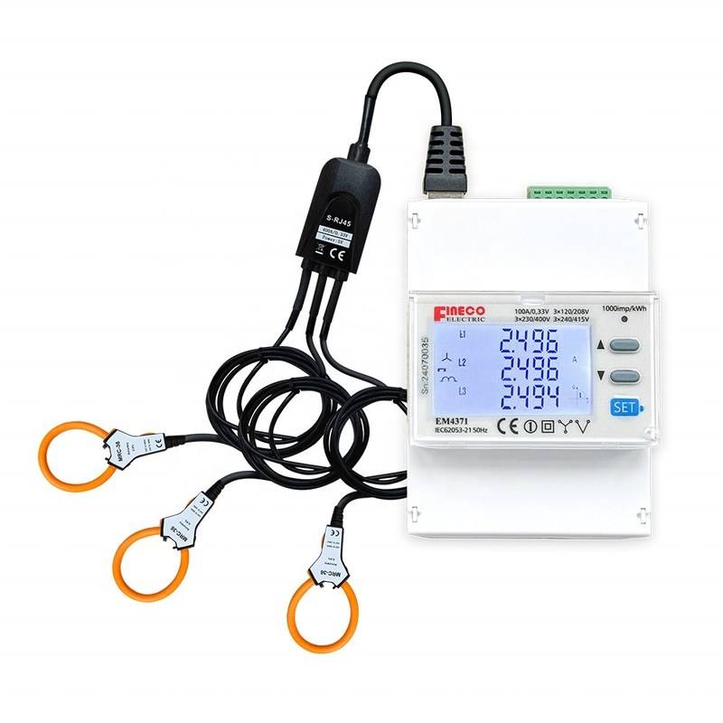 Rogowski Coil Multifunction Three Phase Energy Meter for Solar ...