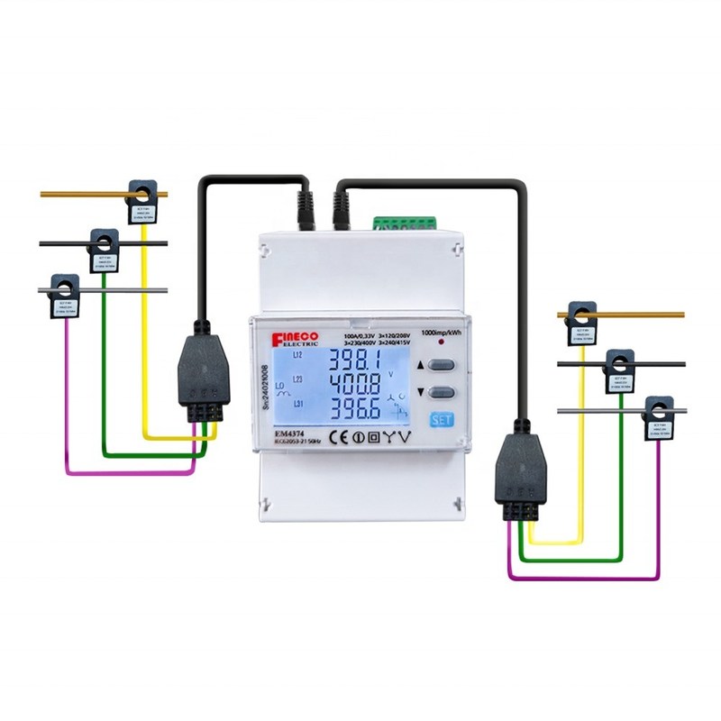 100mm x 72mm x 68mm EM4374 Multi Channel Energy Meter Rogowski Coil ...