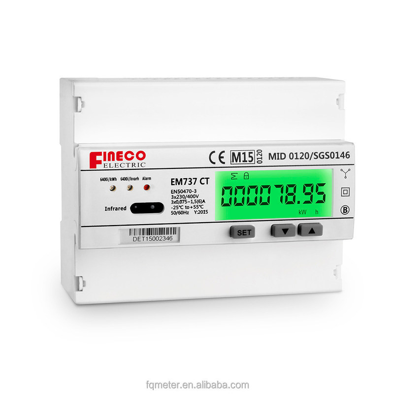 Forward Three Phase Bi-Directional Energy Meter EM737 CT 3*230/400V 1.5 ...