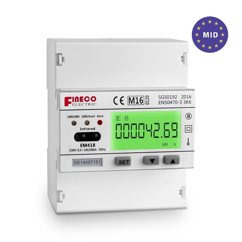 Single Phase Digital Electricity Smart Programmable Energy Meter 230V ...