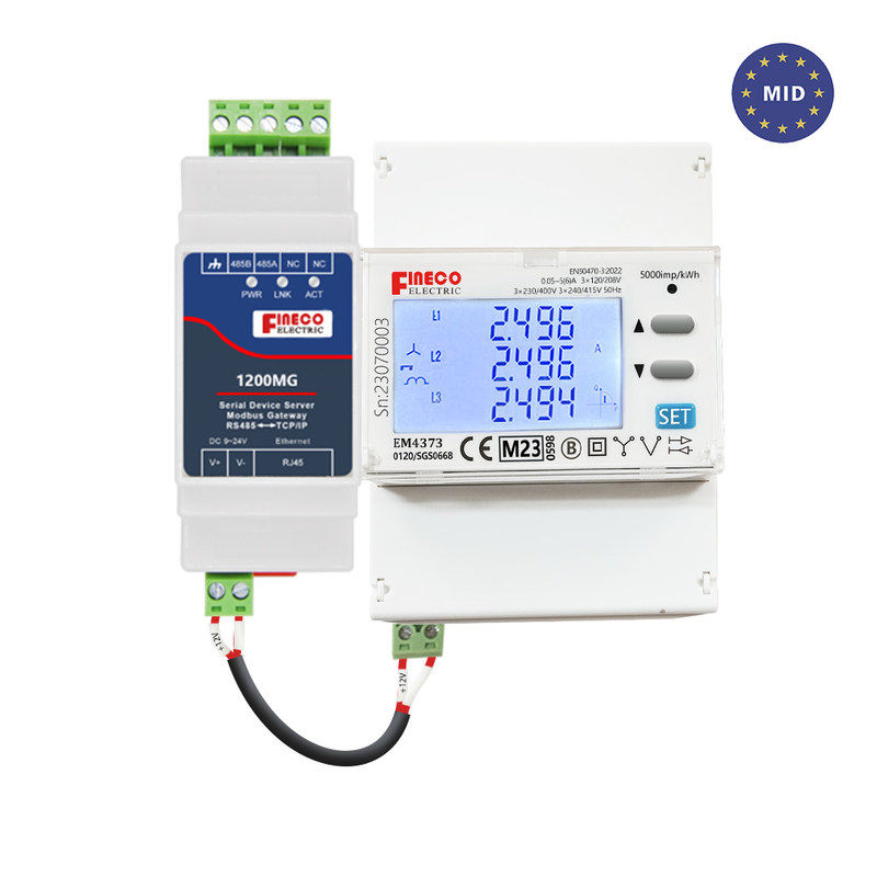 MID approved EM4373 CT 3*230/400V 0.05~5(6)A three phase power quality ...
