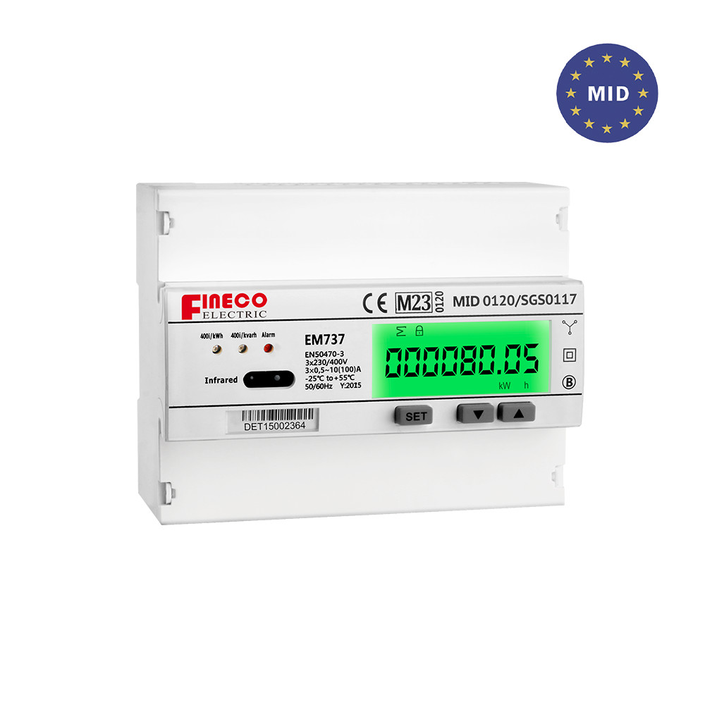 EM737 3*230/400V 10(100)A MID approved bi-directional modbus energy ...