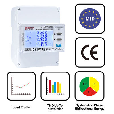MID approved EM4373 lora module three phase power quality analyzer~lora ...